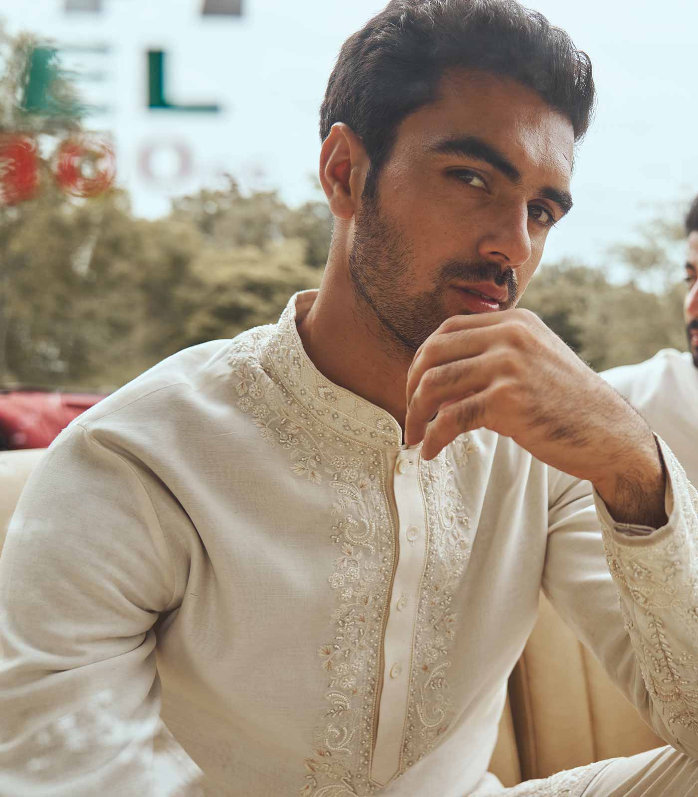 PALM TREE TONAL KURTA SET