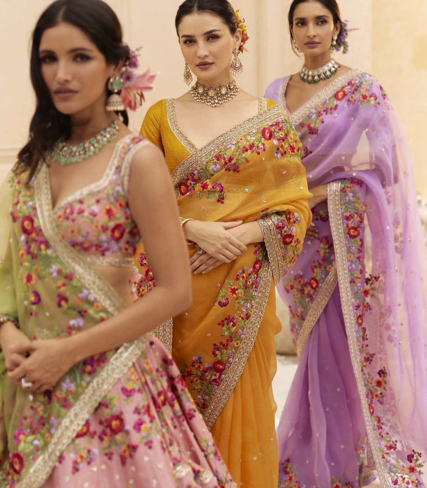 ZARDOZI BORDER SAREE SET – anushreereddydesign