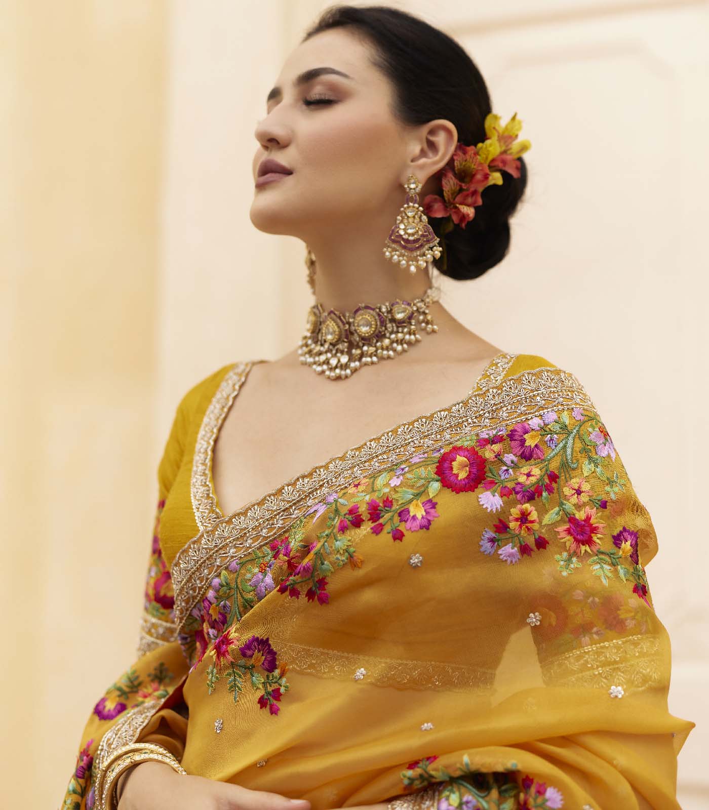 ZARDOZI BORDER SAREE SET – anushreereddydesign