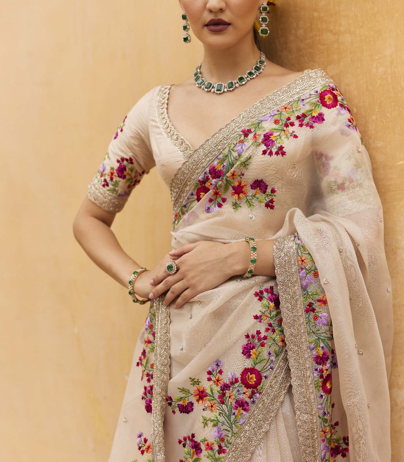 ZARDOZI BORDER SAREE SET – anushreereddydesign