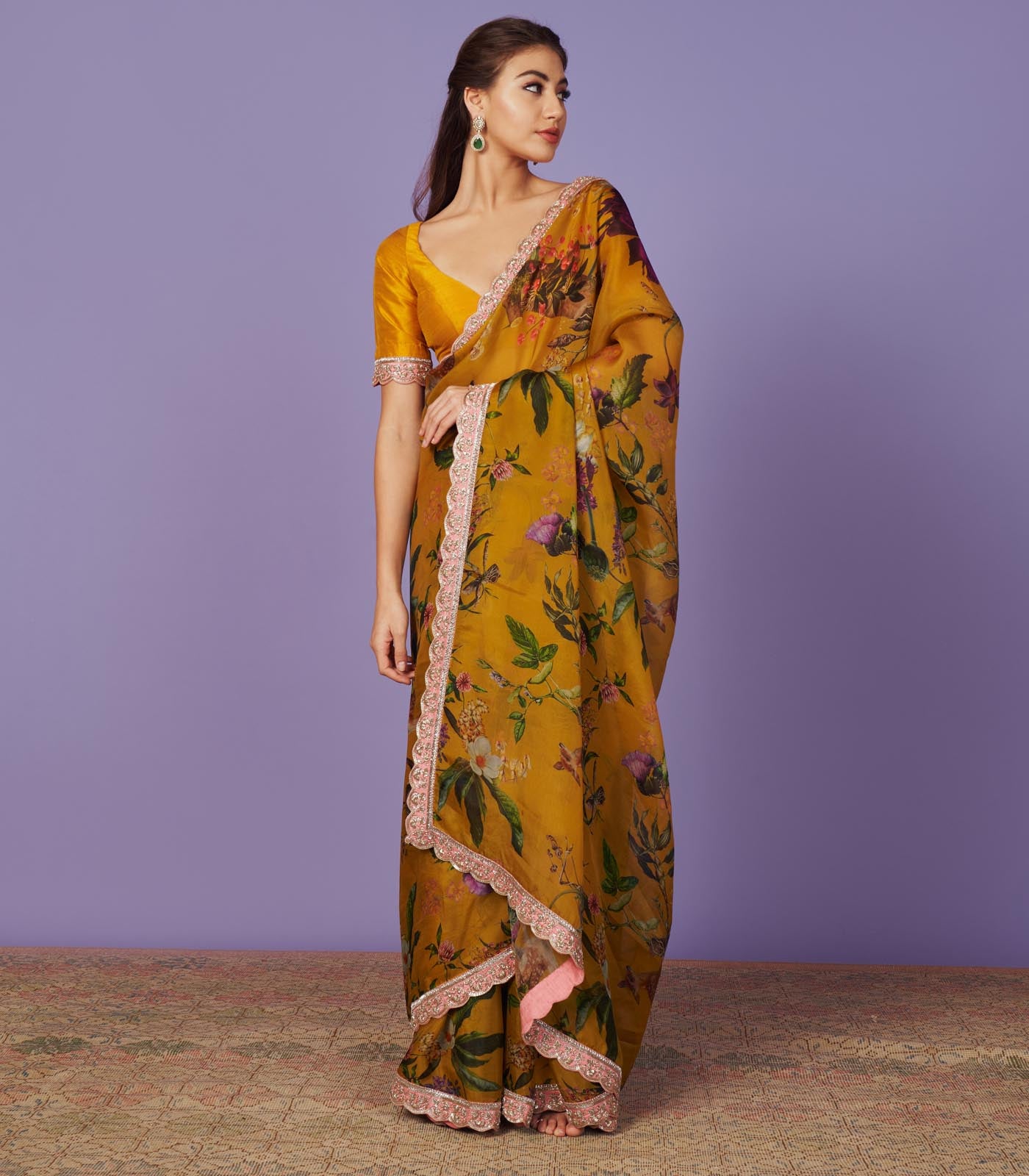 ORGANZA ZARDOZI BORDER SAREE SET – anushreereddydesign