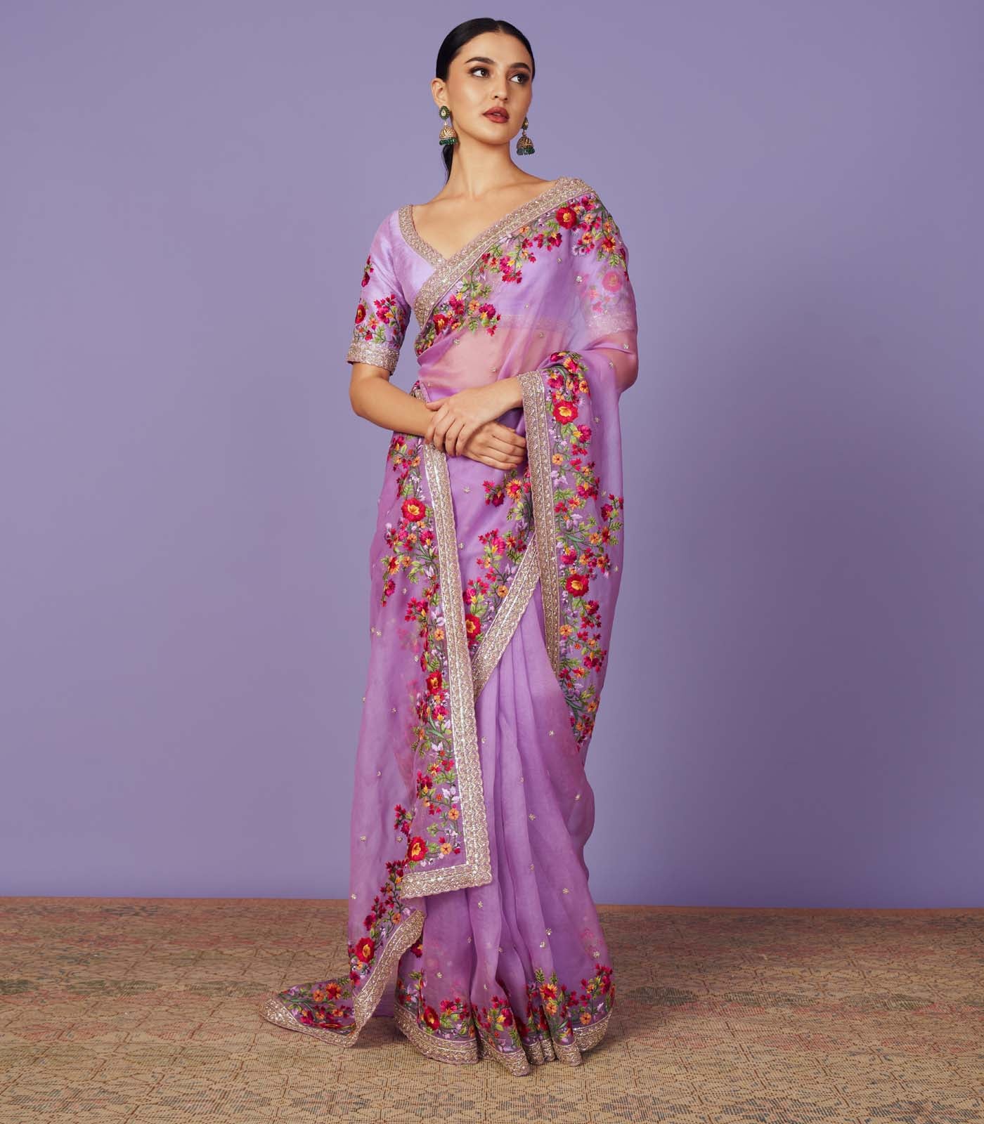 ZARDOZI BORDER SAREE SET – anushreereddydesign